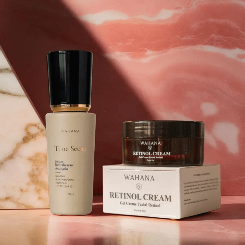 Kit Rejuvenescedor Dia & Noite – Time Secret + Retinol Cream Wahana – Wahana